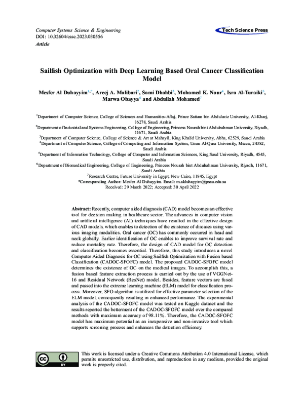 (PDF) Sailfish Optimization with Deep Learning Based Oral Cancer Classification Model