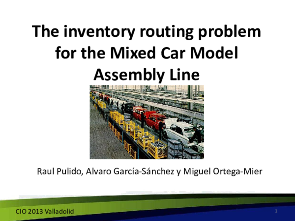 (PDF) The inventory routing problem for the Mixed Car Model Assembly Line