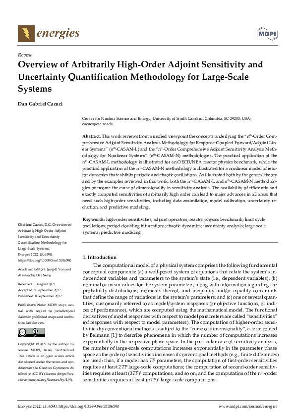(PDF) Overview of Arbitrarily High-Order Adjoint Sensitivity and Uncertainty Quantification ...