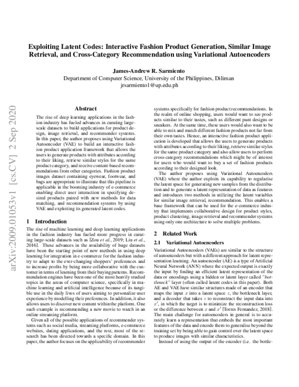 Pdf Exploiting Latent Codes Interactive Fashion Product Generation Similar Image Retrieval