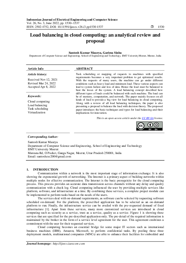Pdf Load Balancing In Cloud Computing An Analytical Review And Proposal