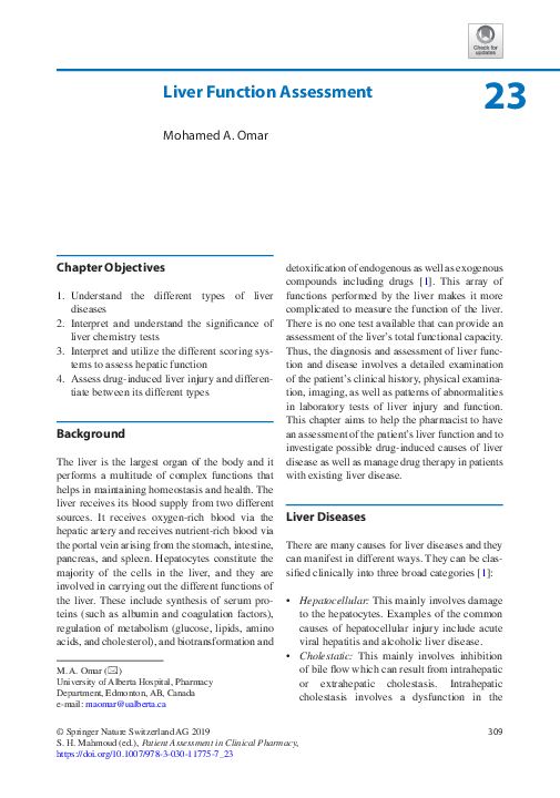 (PDF) Liver Function Assessment