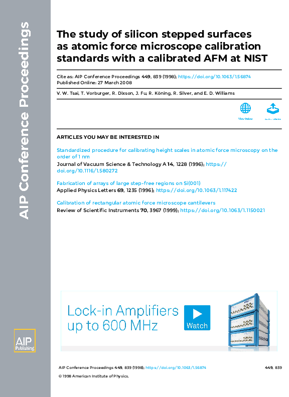 (PDF) The study of silicon stepped surfaces as atomic force microscope ...