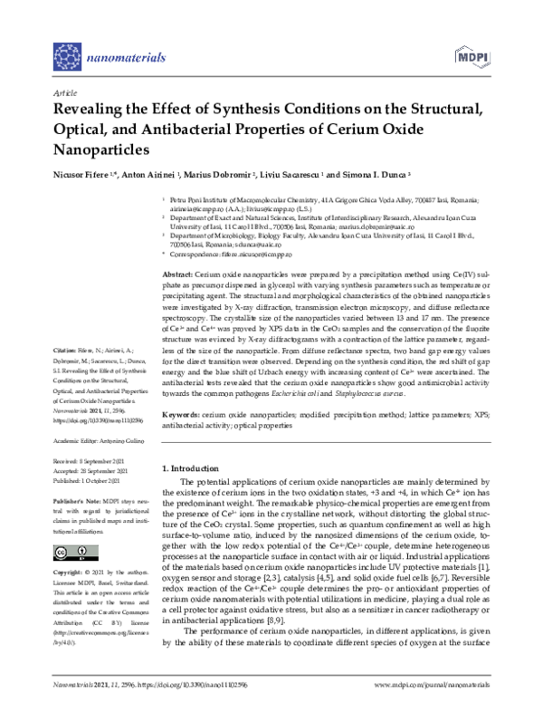 (PDF) Revealing the Effect of Synthesis Conditions on the Structural, Optical, and Antibacterial ...