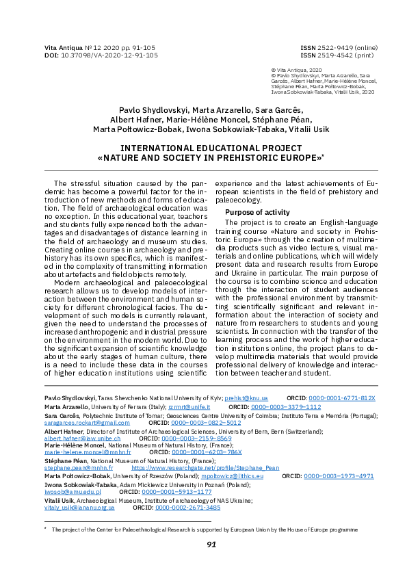 (PDF) International educational project “Nature and Society in ...
