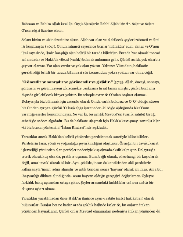 (PDF) Rahman ve Rahim Allah ismi ile. Övgü Alemlerin Rabbi Allah ...