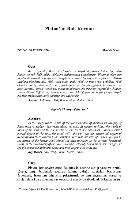 (PDF) Plato’s Theory of the Soul
