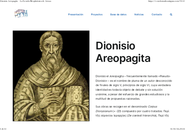 (PDF) Dionisio Areopagita