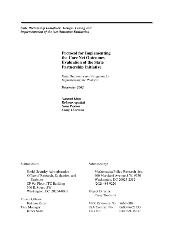(PDF) Protocol for Implementing the Core Net Outcomes Evaluation of the ...