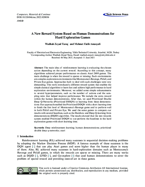 (PDF) A New Reward System Based on Human Demonstrations for Hard ...