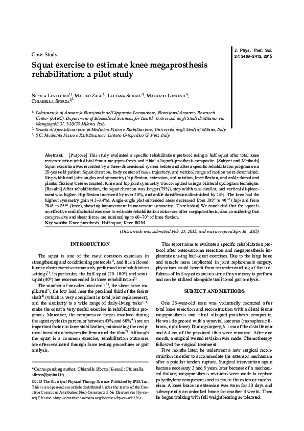 (PDF) Squat exercise to estimate knee megaprosthesis rehabilitation: a ...