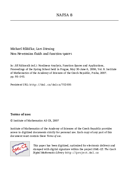 Pdf Non Newtonian Fluids And Function Spaces