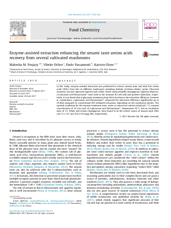 (PDF) Enzyme-assisted extraction enhancing the umami taste amino acids ...