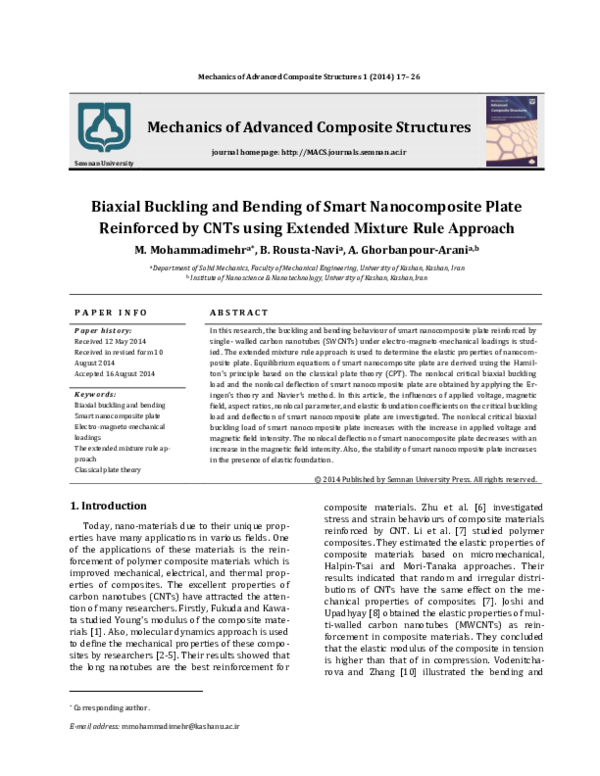(PDF) Mechanics of Advanced Composite Structures