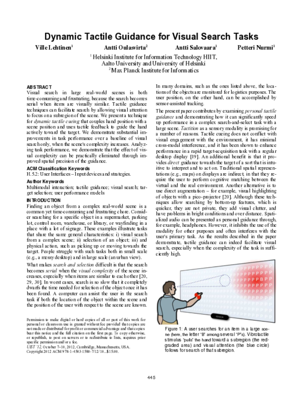 (PDF) Dynamic tactile guidance for visual search tasks