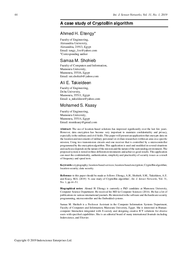 (PDF) A case study of CryptoBin algorithm