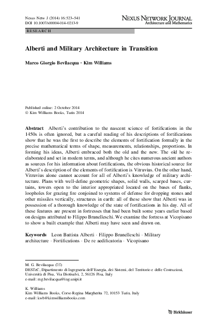 (PDF) Alberti and Military Architecture in Transition