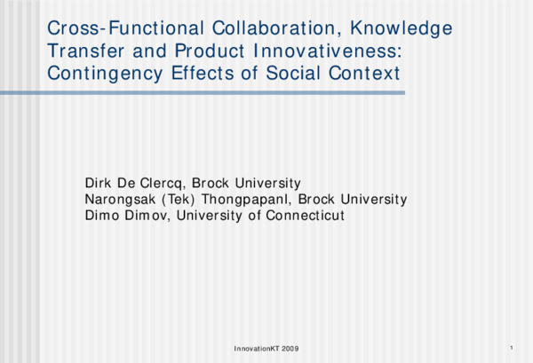 (PDF) Cross-Functional Collaboration, Knowledge Transfer and Product ...