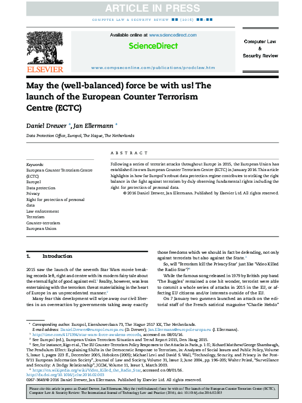 (PDF) May the (well-balanced) force be with us! The launch of the ...