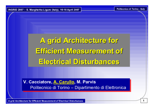 (PDF) A Grid Architecture for Efficient Measurement of Electrical ...