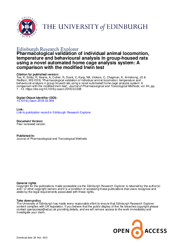 (PDF) Pharmacological validation of individual animal locomotion ...