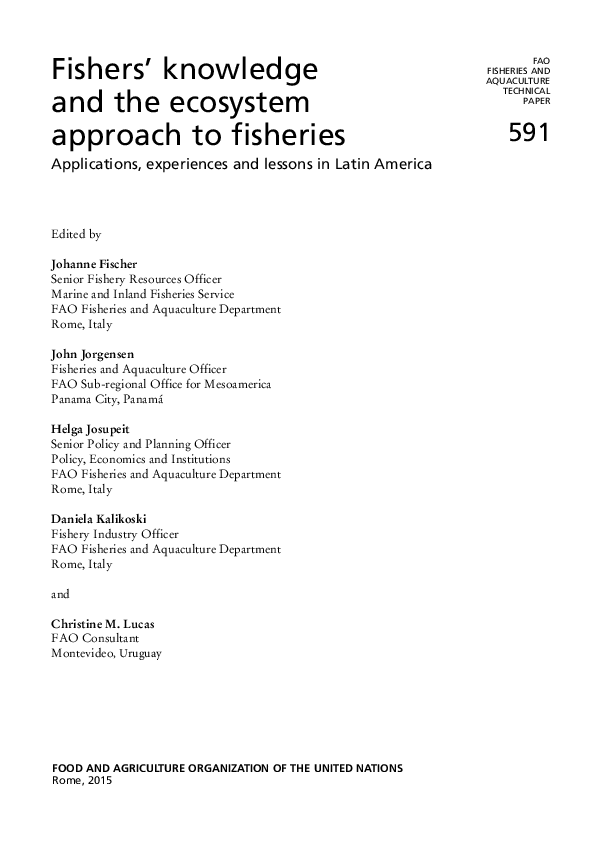 (PDF) Fishers’ knowledge and the ecosystem approach to fisheries ...