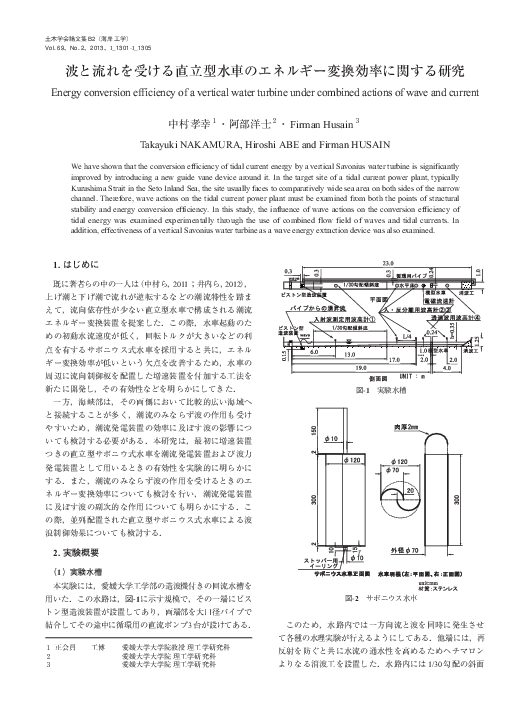 (PDF) Energy conversion efficiency of a vertical water turbine under combined actions of wave ...