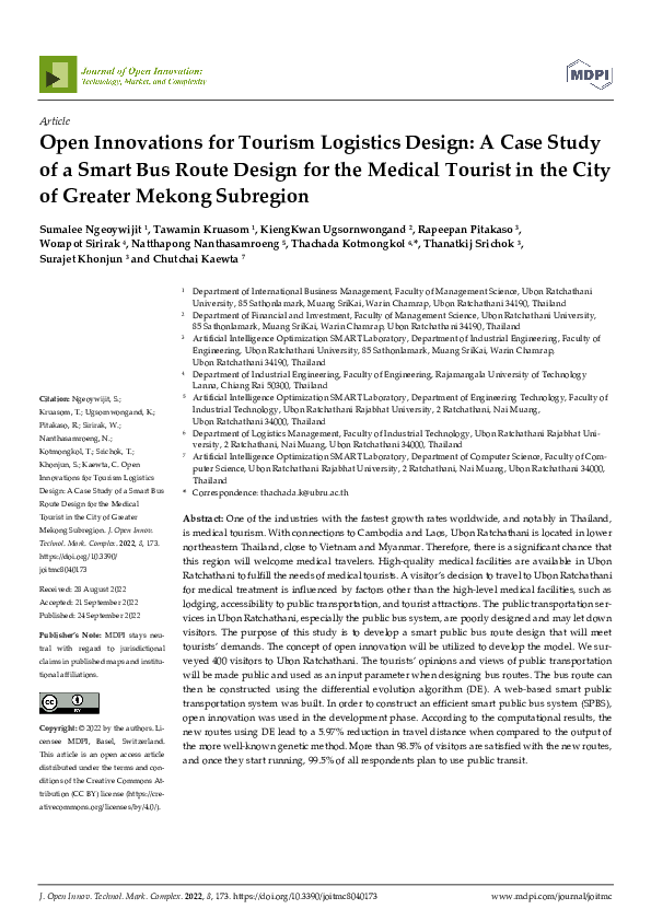 (PDF) Open Innovations for Tourism Logistics Design: A Case Study of a ...