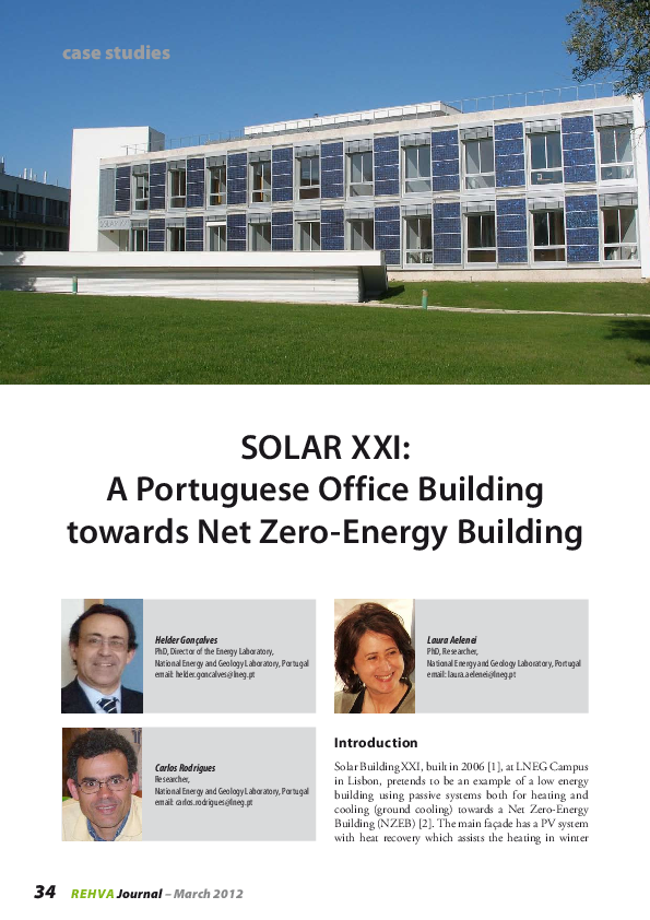 (PDF) Solar XXI: A Portuguese Office Building towards Net Zero-Energy ...