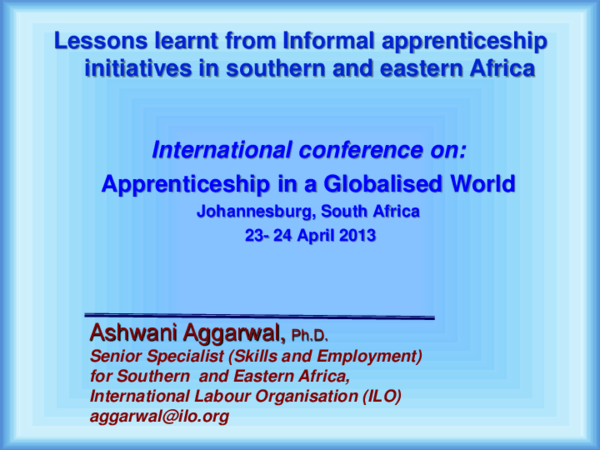 (PDF) Lessons learnt from informal apprenticeship initiatives in ...