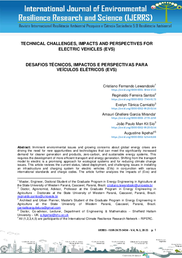 (PDF) Technical Challenges, Impacts and Perspectives for Electric ...