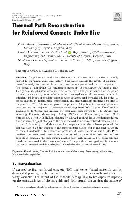 (PDF) Thermal Path Reconstruction for Reinforced Concrete Under Fire