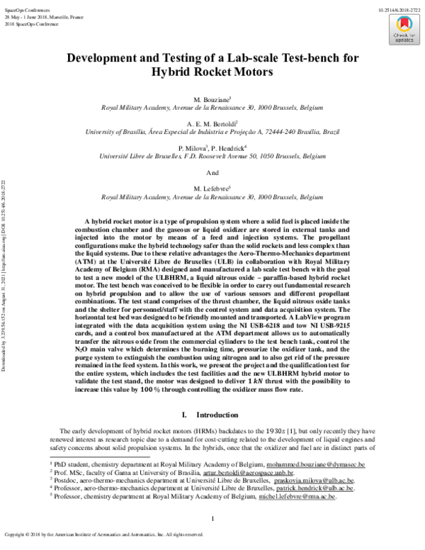 (PDF) Development and Testing of a Lab-scale Test-bench for Hybrid ...