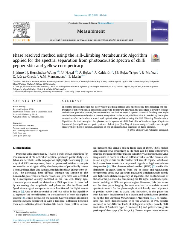 (PDF) Phase resolved method using the Hill-Climbing Metaheuristic ...