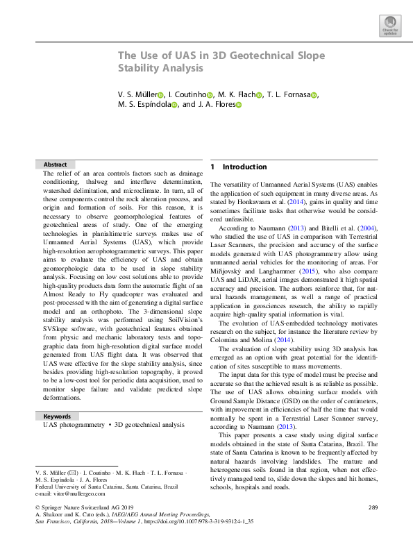 (PDF) The Use of UAS in 3D Geotechnical Slope Stability Analysis