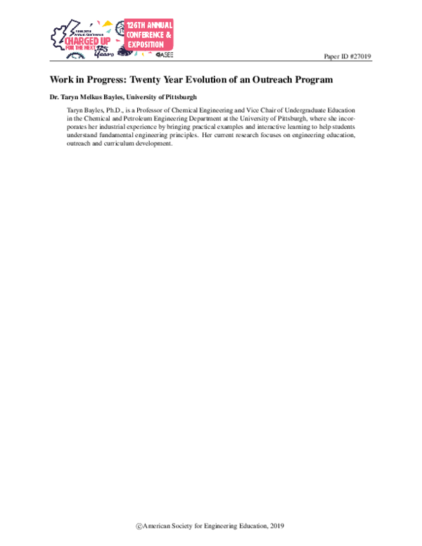 (PDF) Work in Progress: Twenty Year Evolution of an Outreach Program ...