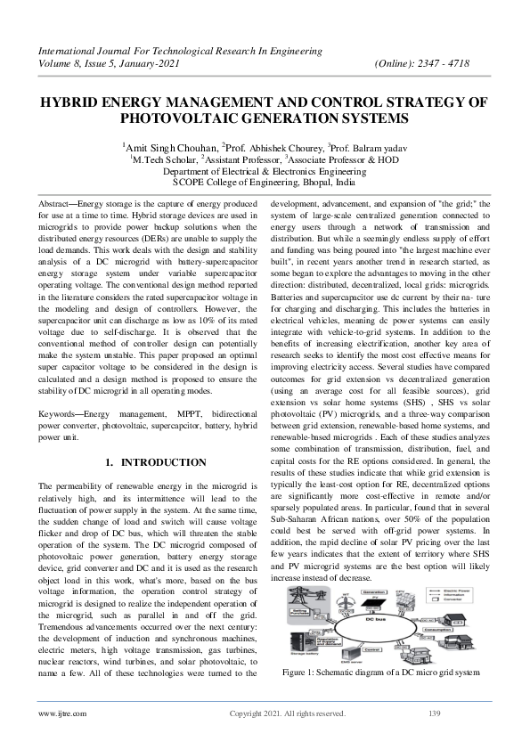 (PDF) Hybrid Energy Management and Control Strategy of Photovoltaic Generation Systems