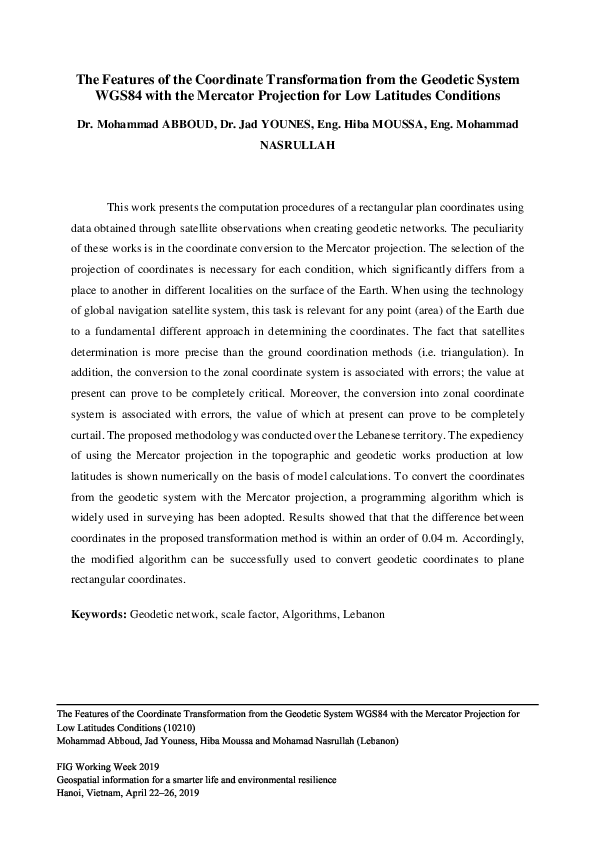 Pdf The Features Of The Coordinate Transformation From The Geodetic System Wgs84 With The