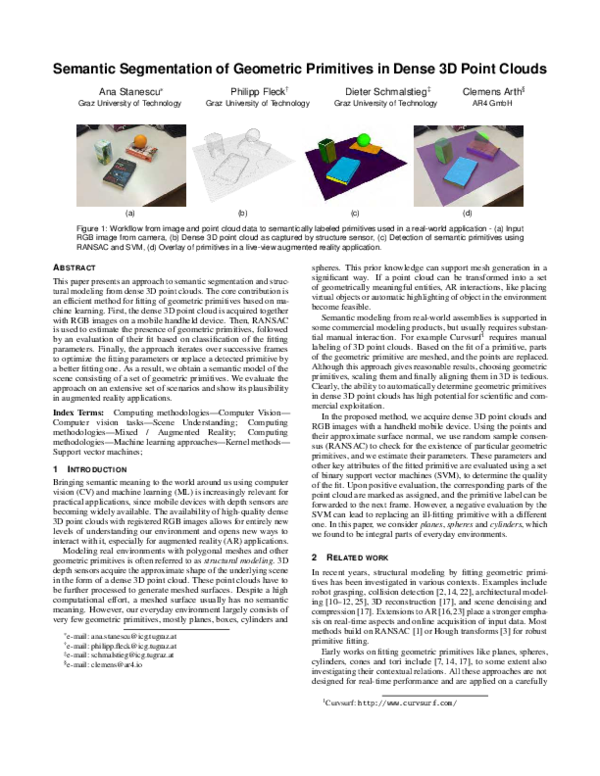 (PDF) Semantic Segmentation of Geometric Primitives in Dense 3D Point Clouds