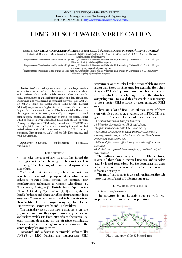 (PDF) FEM3DD Software Verification