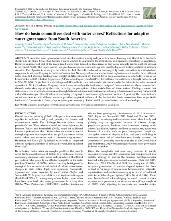 (PDF) How do basin committees deal with water crises? Reflections for ...