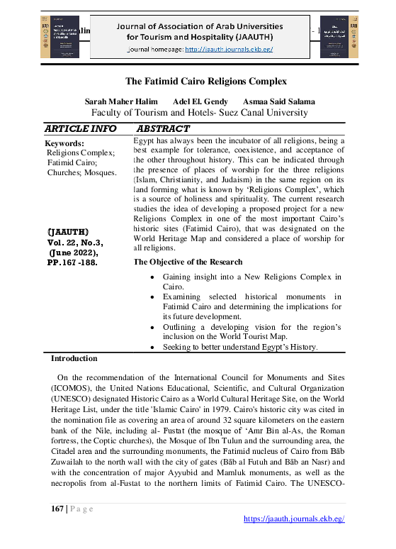 (PDF) The Fatimid Cairo Religions Complex