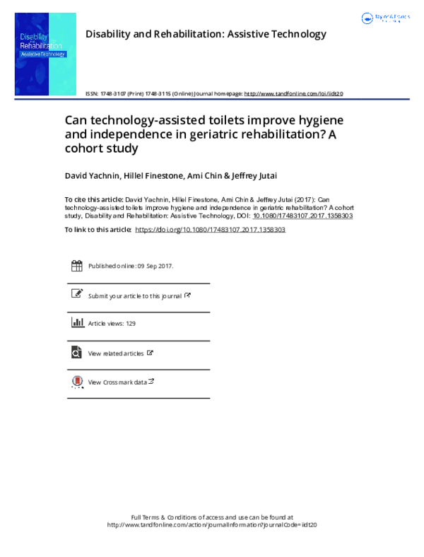 (PDF) Can technology-assisted toilets improve hygiene and independence ...