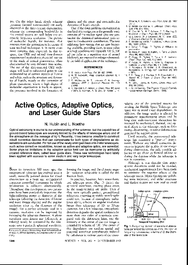 (PDF) Active Optics, Adaptive Optics, and Laser Guide Stars
