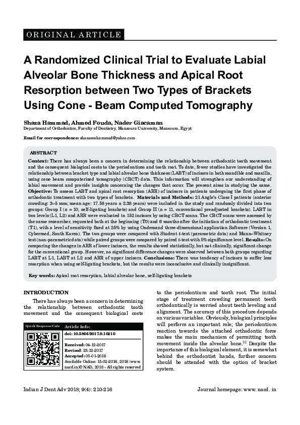(PDF) A Randomized Clinical Trial to Evaluate Labial Alveolar Bone ...