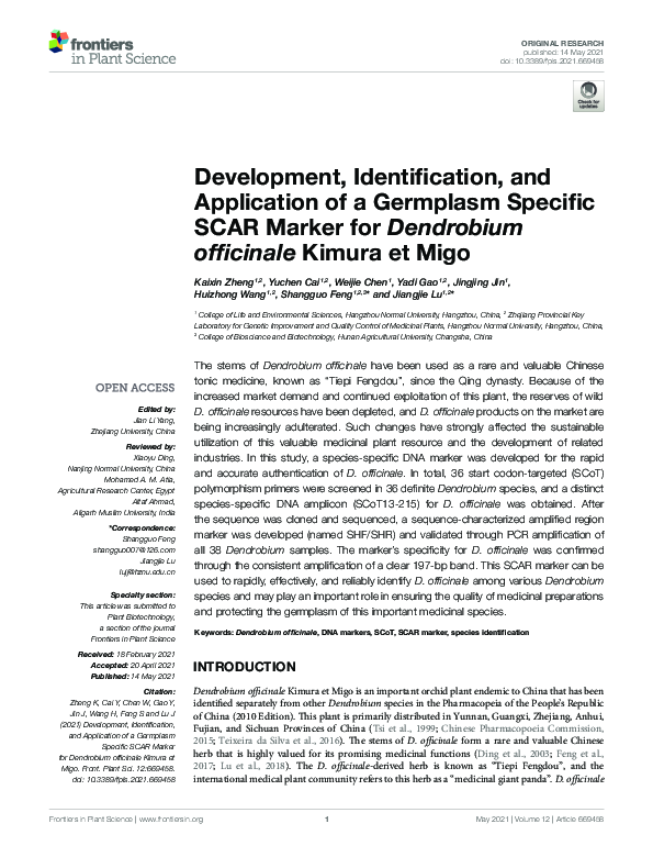 (PDF) Development, Identification, and Application of a Germplasm ...
