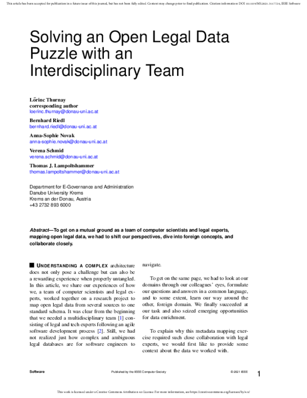 (PDF) Solving an Open Legal Data Puzzle with an Interdisciplinary Team ...