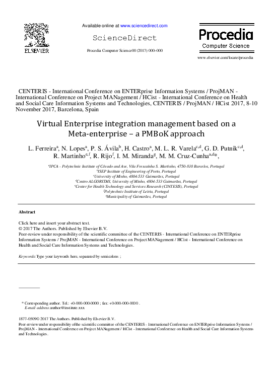(PDF) Virtual Enterprise integration management based on a Meta-enterprise – a PMBoK approach