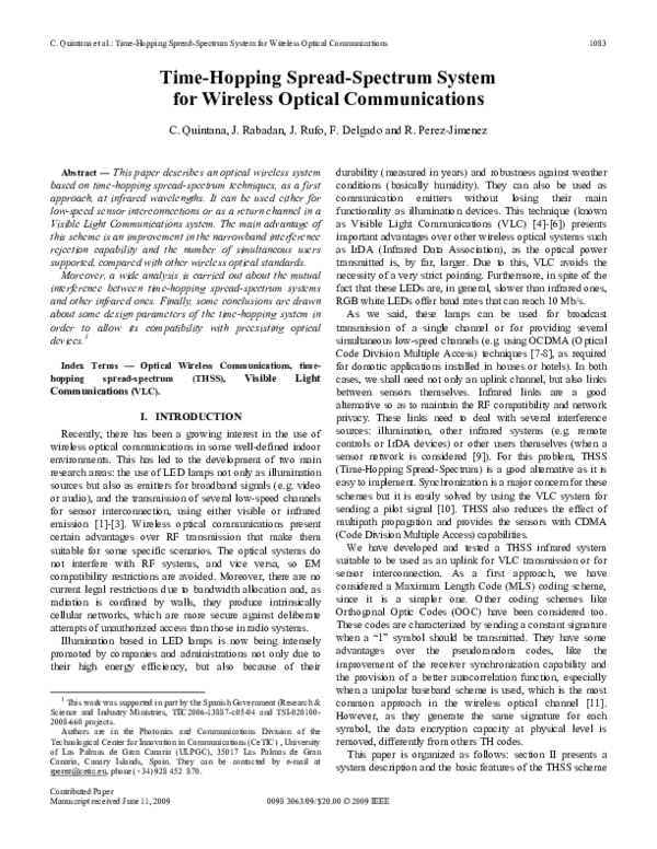 (PDF) Time-hopping spread-spectrum system for wireless optical ...