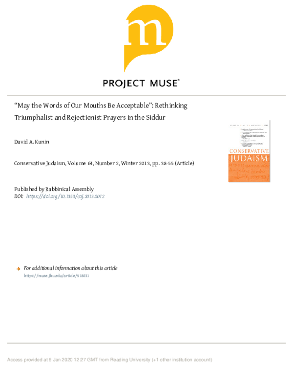 (PDF) “May the Words of Our Mouths Be Acceptable”: Rethinking ...